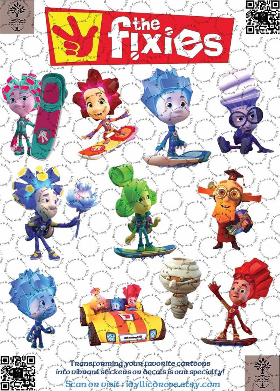 Fixies Stickers, Waterproof Vinyl Stickers, Birthday Gifts & Party Bag ...