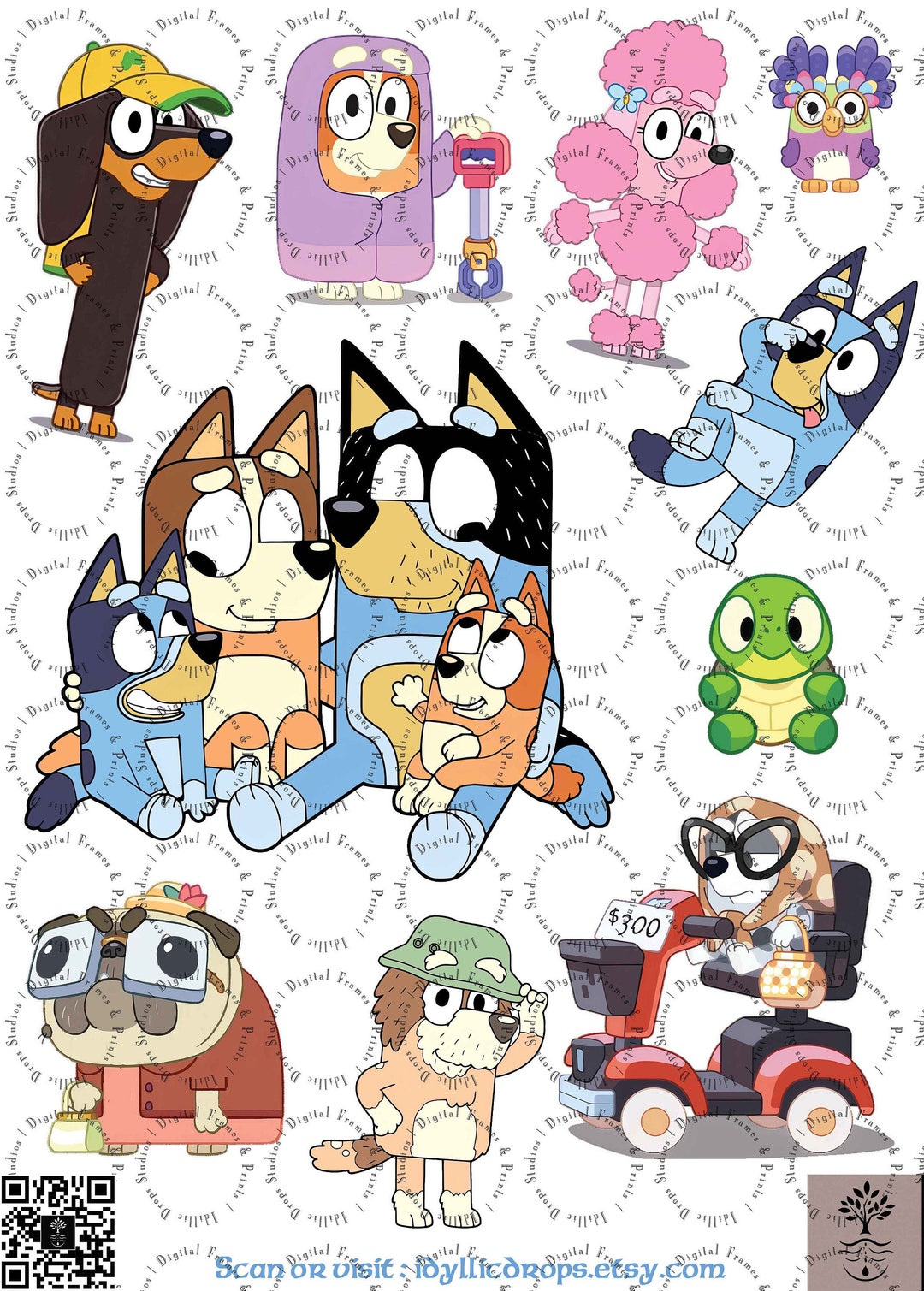 Bluey Stickers Sheets,20 Sticker, 2 Stickers Sheets, Waterproof, Vinyl ...