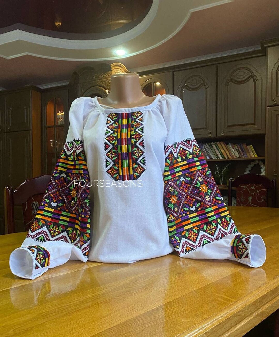 Embroidered Ukrainian Blouse, White Blouse, Hutsul Embroidered Blouse ...