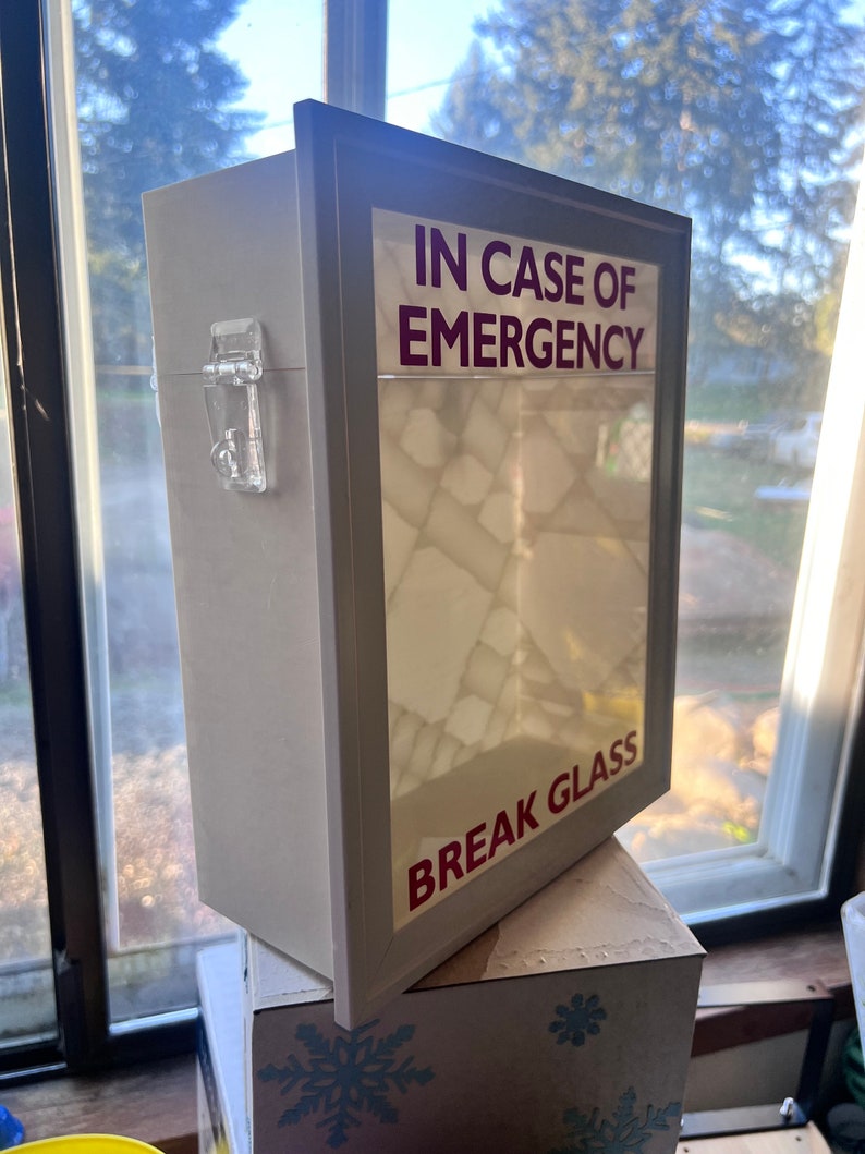 In Case of Emergency Break Glass Box | Vinyl Sticker | Custom - Etsy