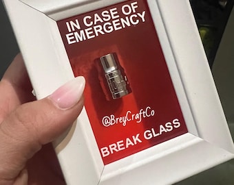 In Case of Emergency Break Glass Vinyl Decal Sticker BUSINESS Fire Hot ...