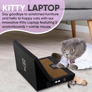 Kitty Laptop Cat Scratcher: Interactive Toy With Catnip Mouse ...