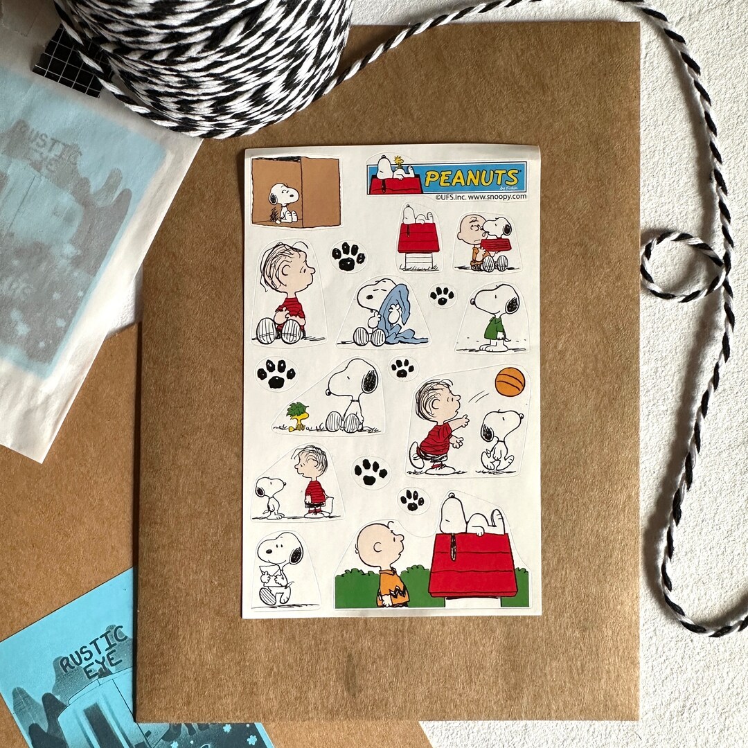 Vintage HTF 80s Peanuts Snoopy Stickers by UFS Inc, Linus Woodstock ...
