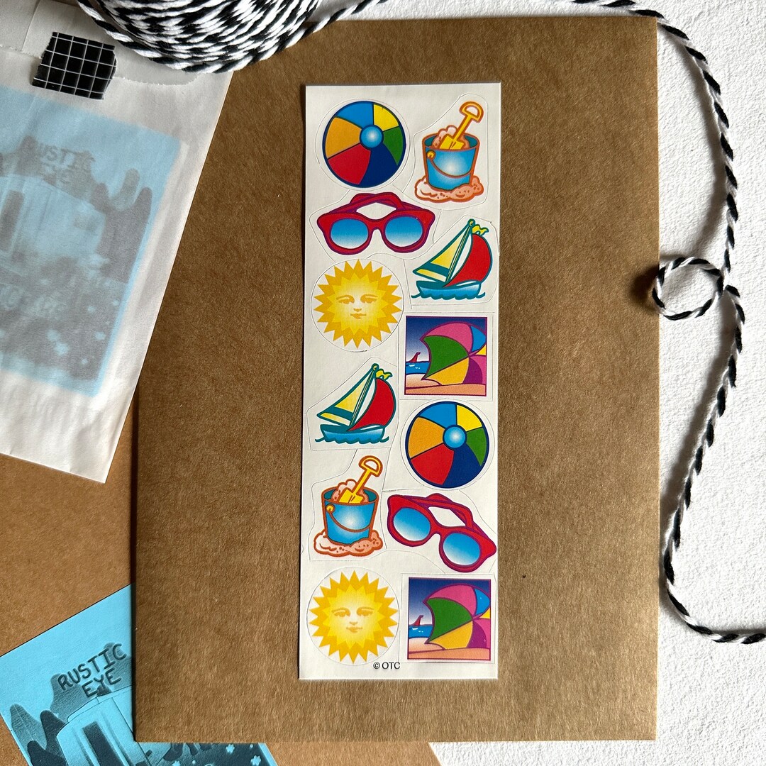 Vintage Beach Themed OTC Sticker Sheet, Fun in the Sun Sticker Mod ...