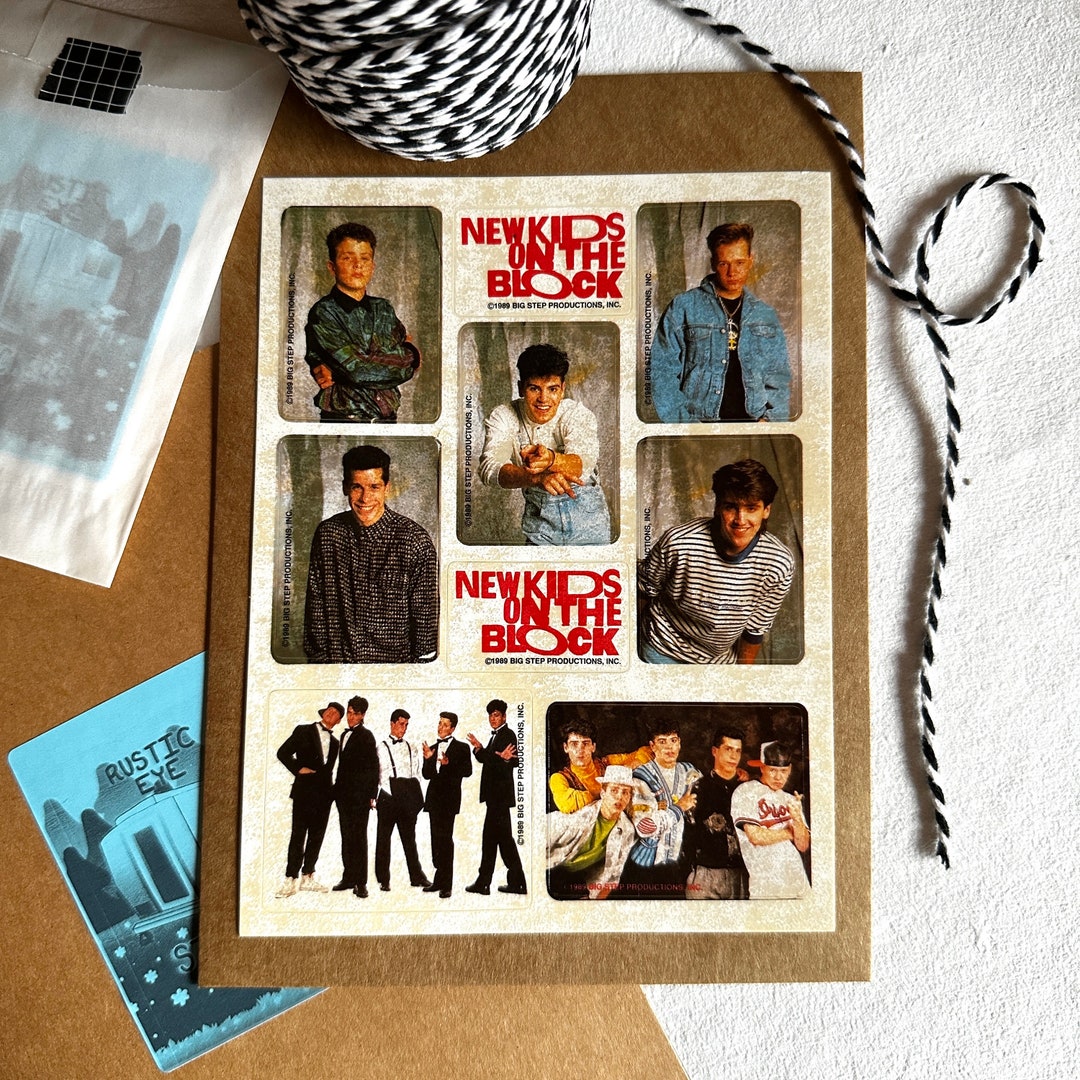 Vintage 1989 New Kids on the Block Stickers, Fan Girl Band 80s Music ...