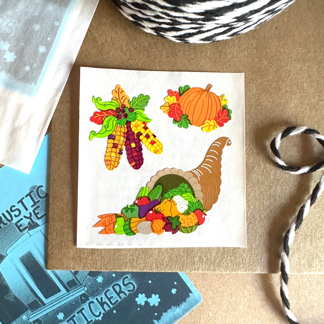 Vintage Autumn Harvest Sandylion Kromekote Stickers, Fall Colors ...