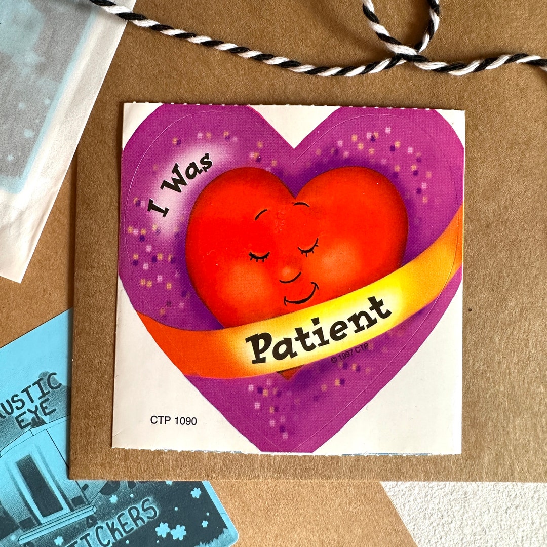 Vintage 1997 CTP I Was Patient Heart Award Sticker, Large Praise ...