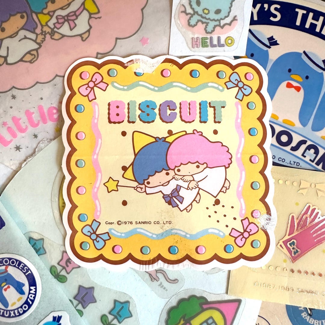 Vintage Sanrio Stickers, 80s Little Twin Stars Stickers Bisquit, 1976 ...
