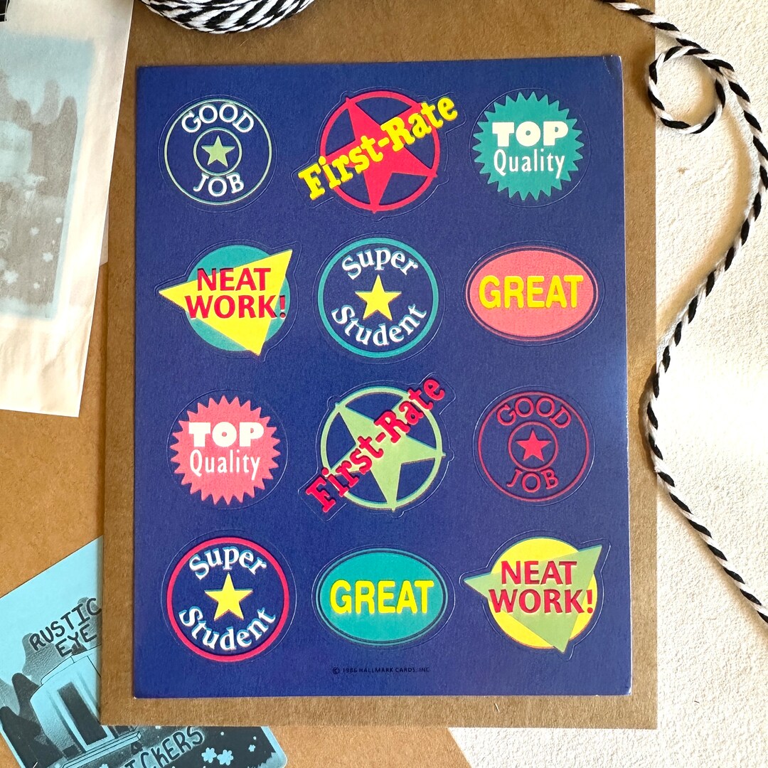 Vintage 1986 80’s Student Teacher Praise Words Hallmark Stickers, RARE ...