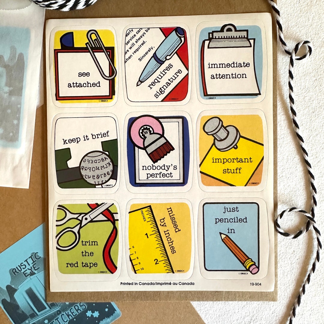 Vintage 80’s RARE Office Sayings Stickers by Drawing Board Greeting ...