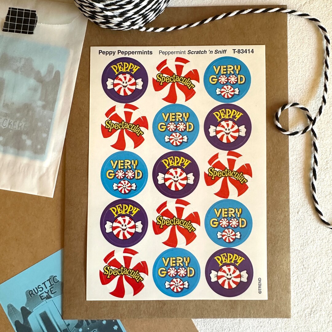 Vintage Scratch & Sniff Stinky Trend Sticker Sheet, 90s Peppy ...