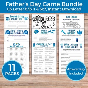 Father's Day Games Bundle, Printable Games & Coloring Pages, Family ...