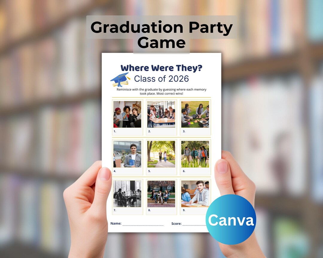 Graduation Game, Where Were They? Class of 2026, Editable Canva Party ...