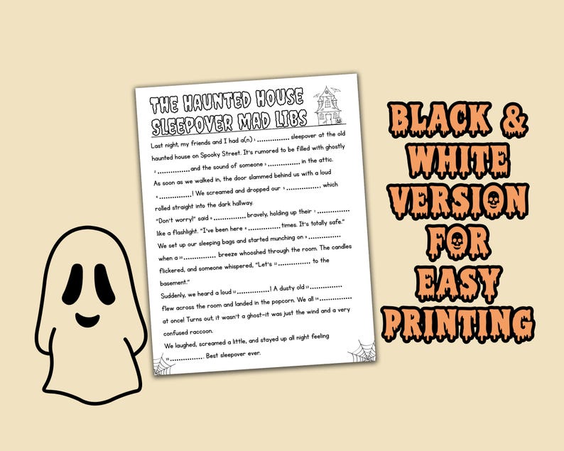 Halloween Mad Libs Printable, Kids Halloween Activity, Classroom Party ...