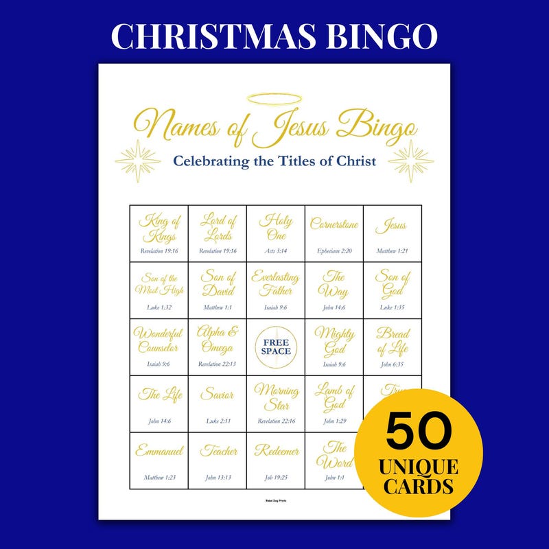 Names of Jesus Bingo - Etsy