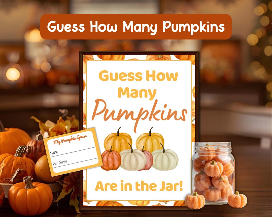 Guess How Many Pumpkins Game, Thanksgiving Printables, Fall Party Game ...