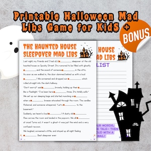 Halloween Mad Libs Printable, Kids Halloween Activity, Classroom Party ...