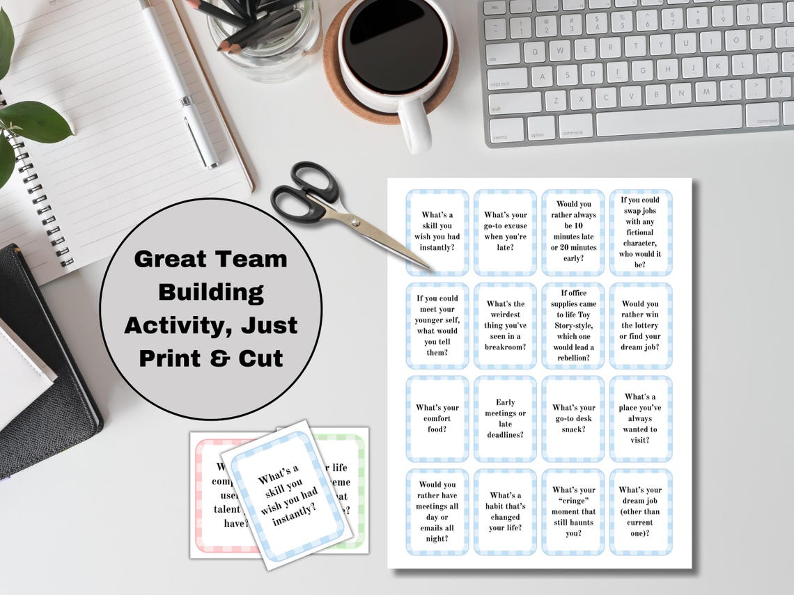 Conversation Cards for the Office, Remote Team Bonding, Coworker ...