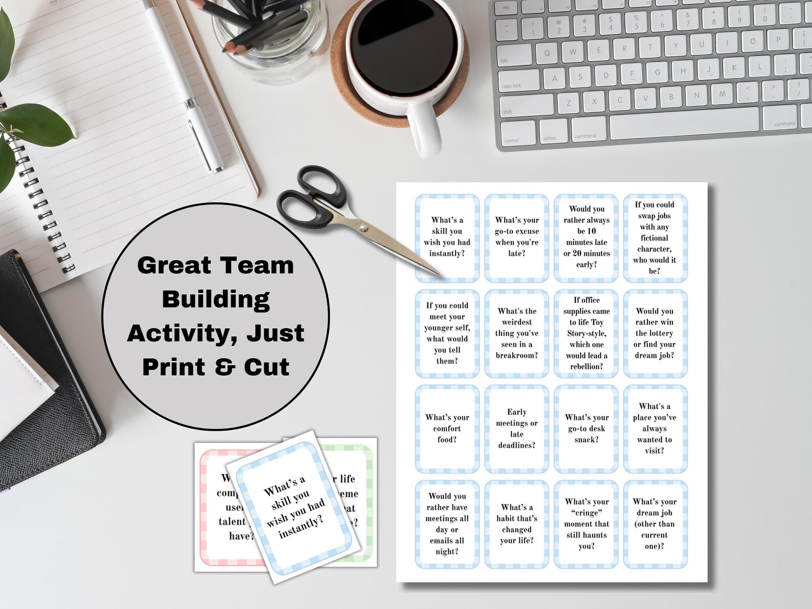 Conversation Cards for the Office, Remote Team Bonding, Coworker ...