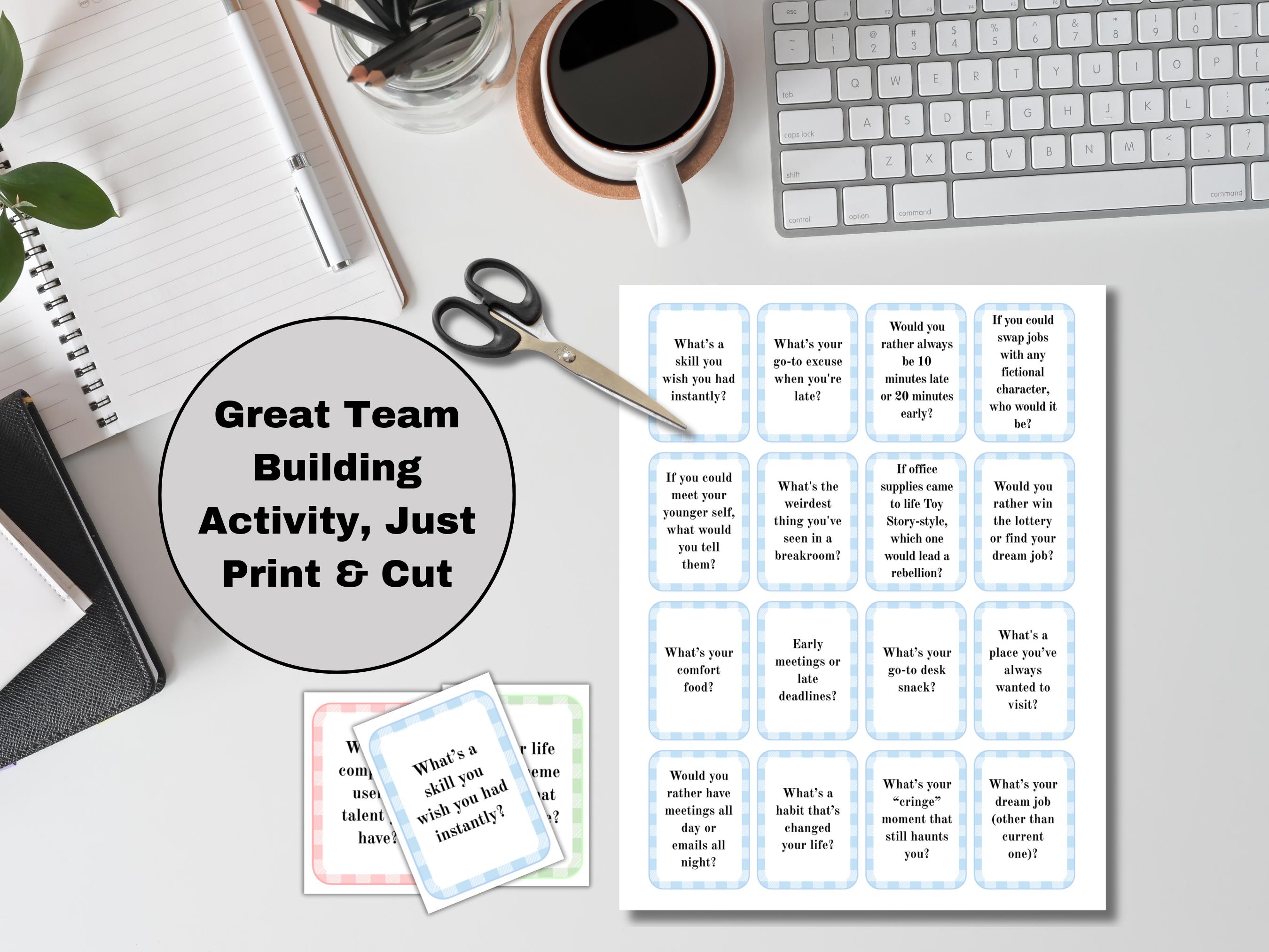 Conversation Cards for the Office, Remote Team Bonding, Coworker ...