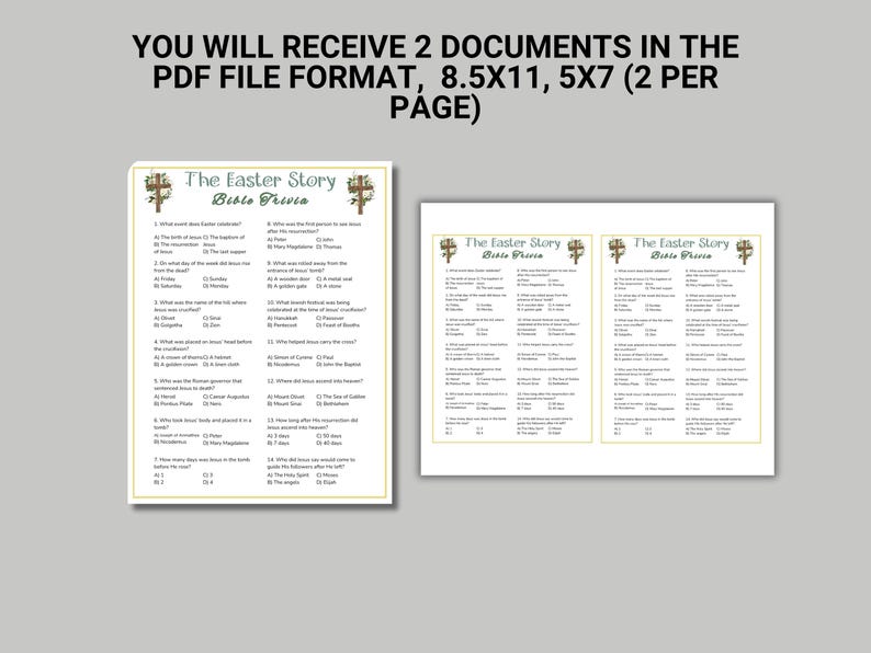 Easter Bible Trivia Game, Easter Christian Quiz for Kids & Adults ...