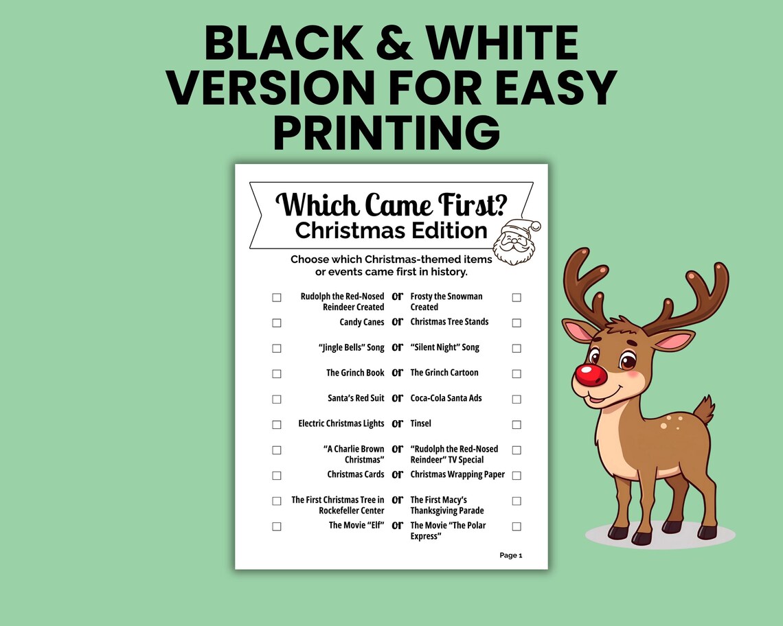 Christmas Trivia Game, Which Came First, Fun Holiday Trivia for ...