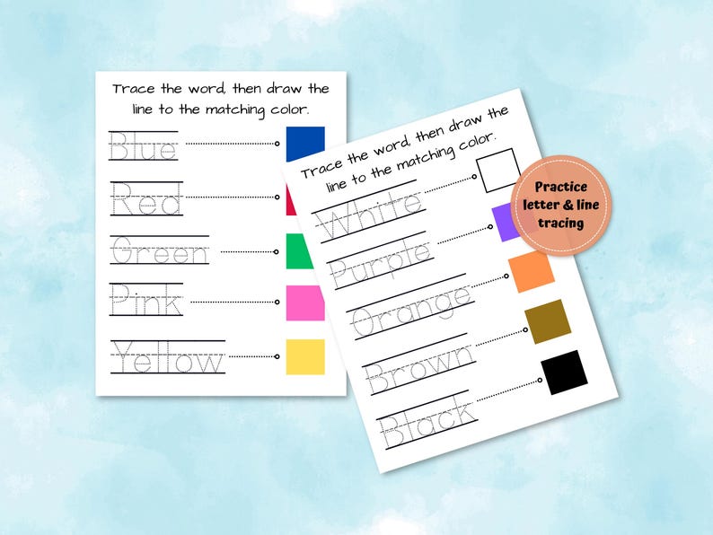 Letter Tracing Worksheets, Colors Word Search, Preschool Printable ...