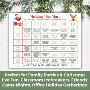 Christmas Dice Game, Holiday Dice Dare Game, Funny Christmas Party ...
