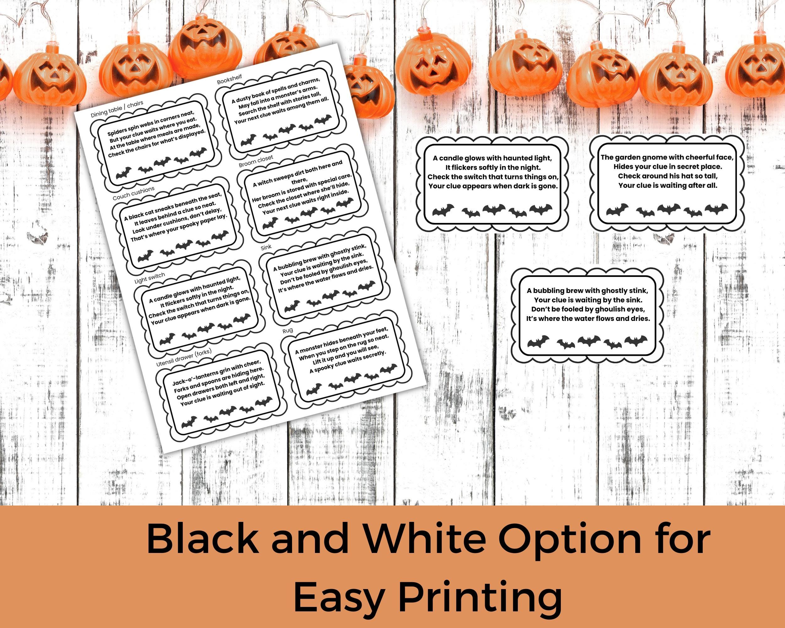 Halloween Scavenger Hunt Printable, Indoor Outdoor Halloween Treasure ...