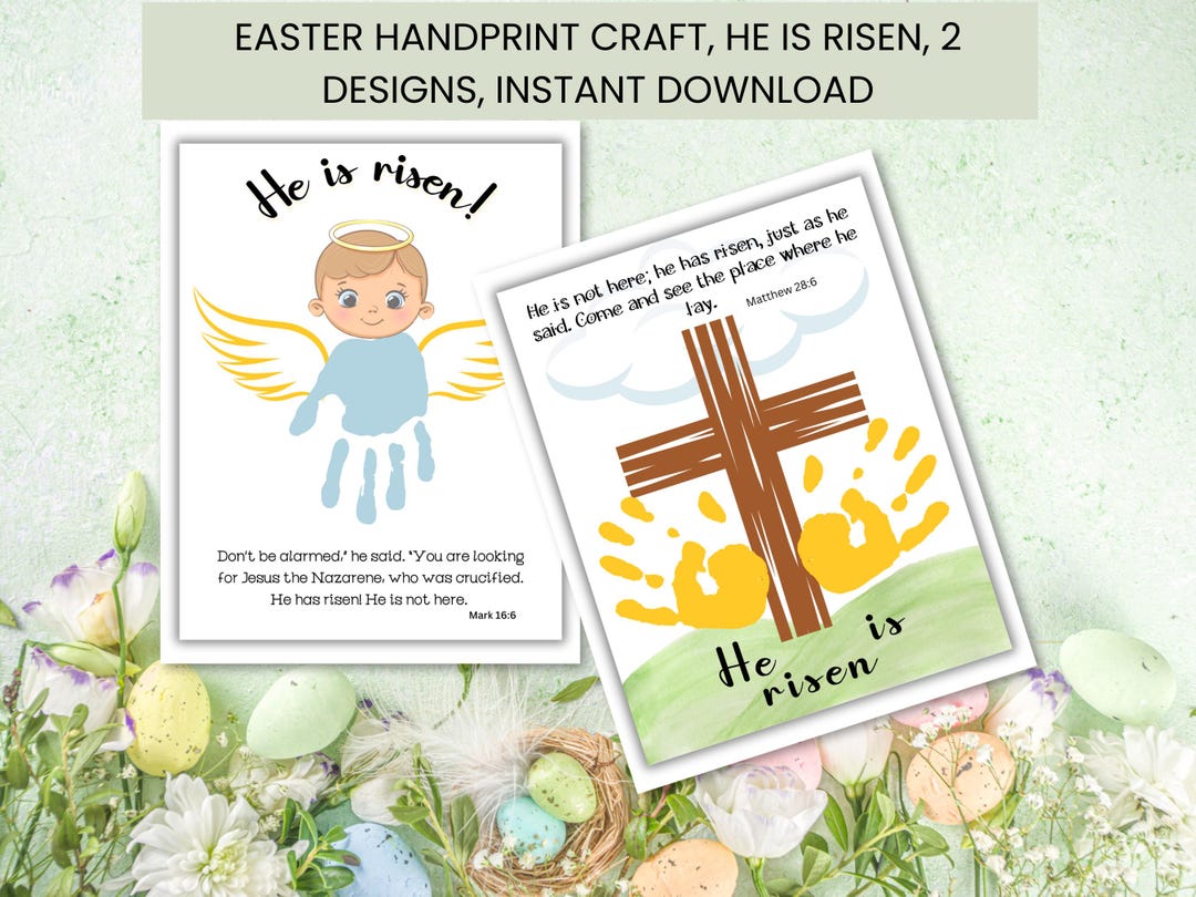 He is Risen, Printable Handprint Craft, Fun Easter Gift Idea for ...