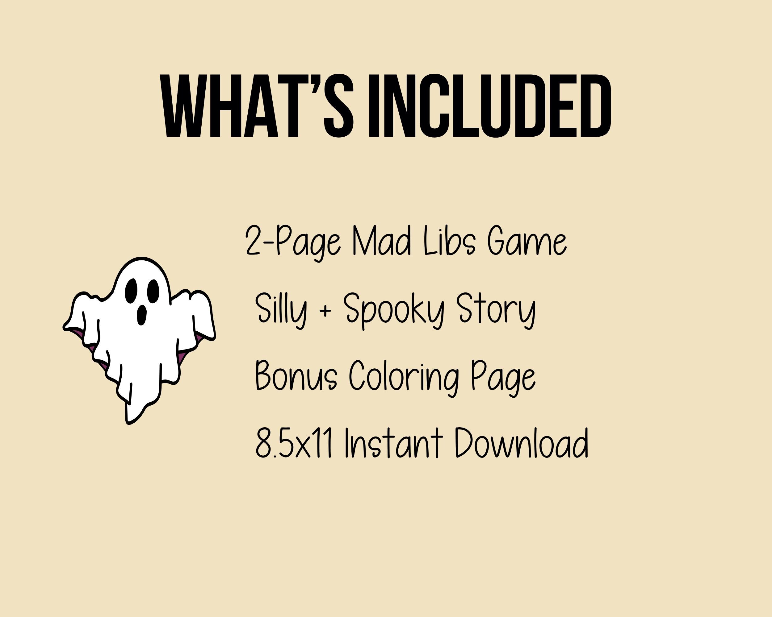 Halloween Mad Libs Printable, Kids Halloween Activity, Classroom Party ...