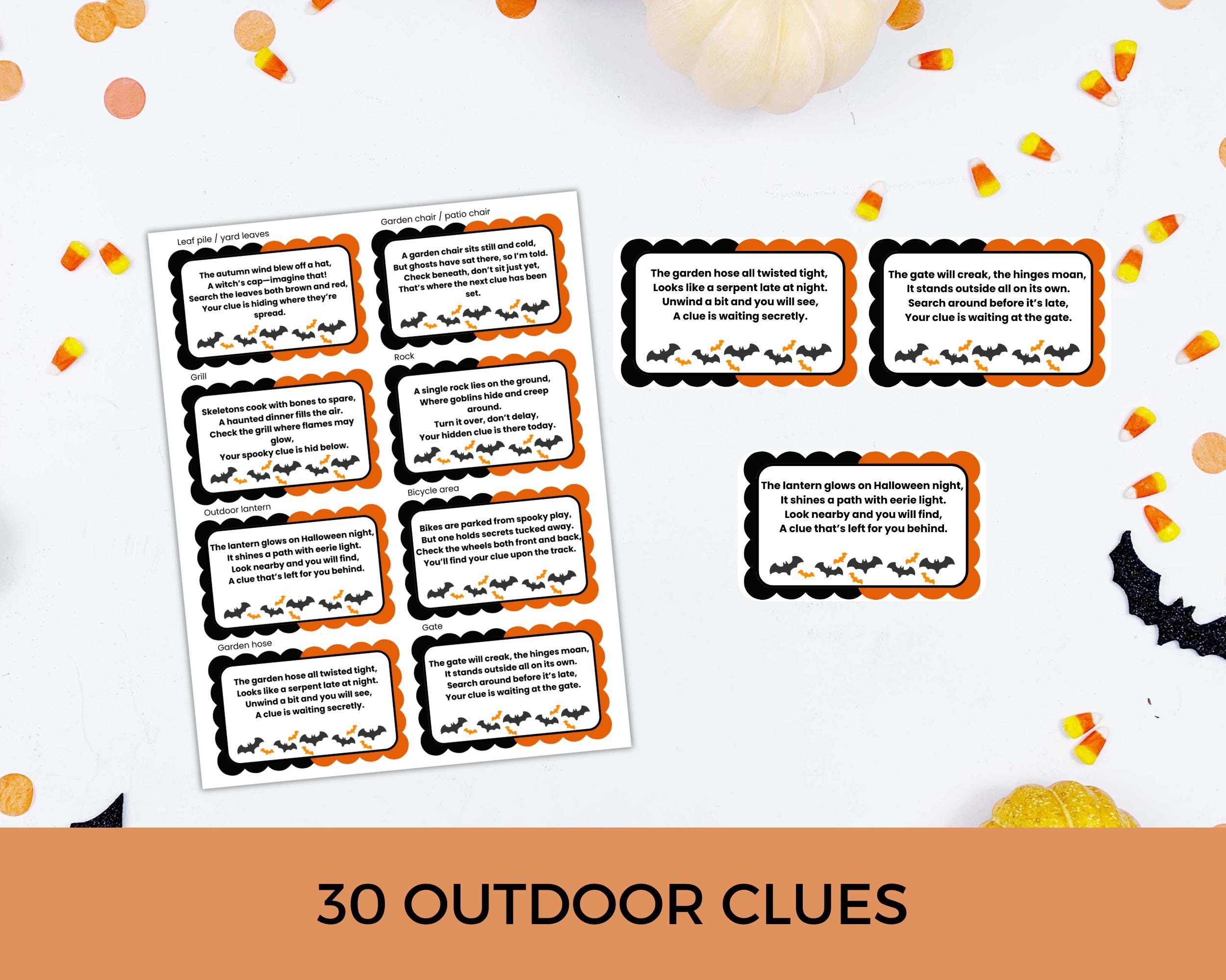 Halloween Scavenger Hunt Printable, Indoor Outdoor Halloween Treasure ...