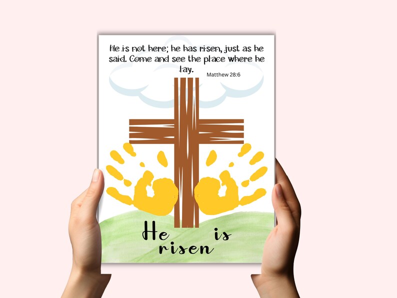 He is Risen, Printable Handprint Craft, Fun Easter Gift Idea for ...
