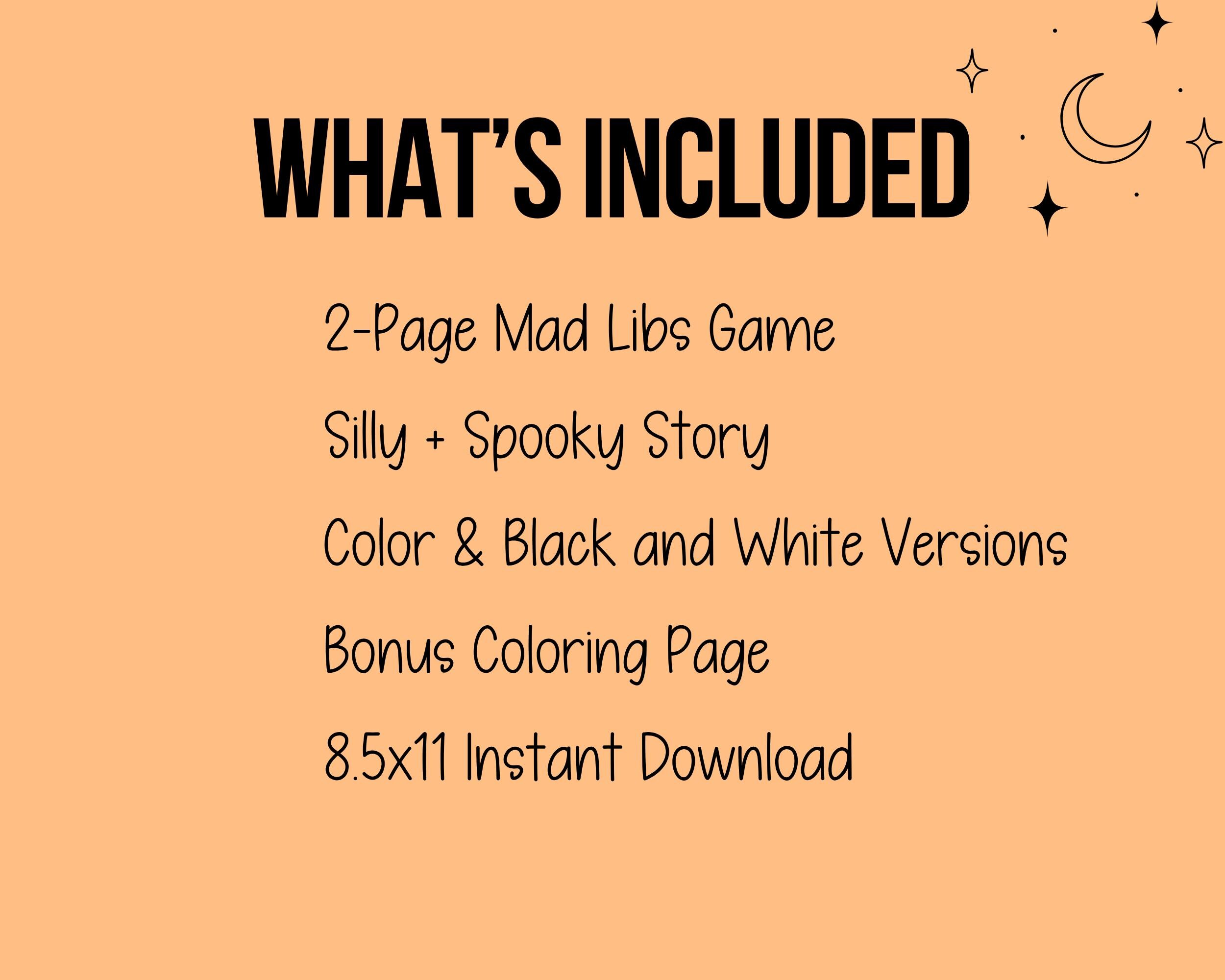 Halloween Mad Libs-monster Dance Party Printable, Kids Halloween ...