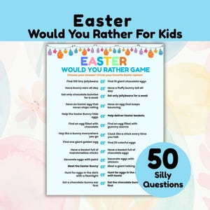 Easter Would You Rather Questions - Etsy