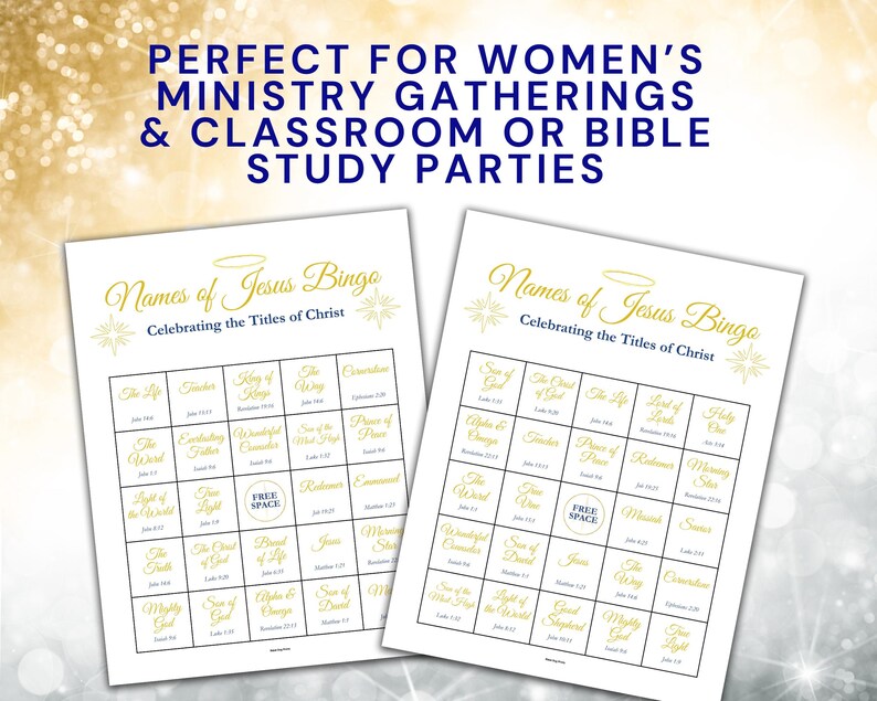 Christmas Bingo, Names of Jesus, Printable Christian Family Game, Women ...