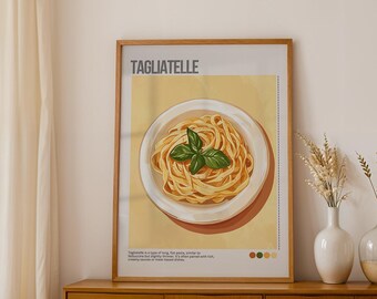 Pasta Poster, Kitchen Decor, Food Art, Educational Poster, Gift for ...