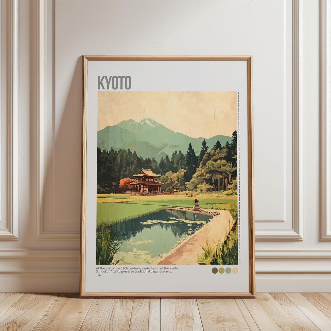 Kyoto Travel Poster, Kyoto Wall Art Print, Kyoto Travel Art, Digital Download, Kyoto Print ...