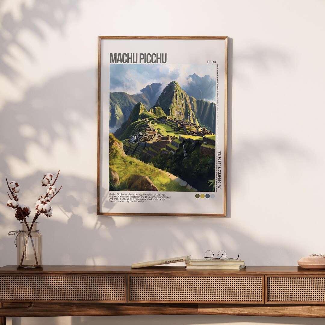 Machu Picchu Watercolor Painting, Wall Art, Travel Poster, Peru Print ...