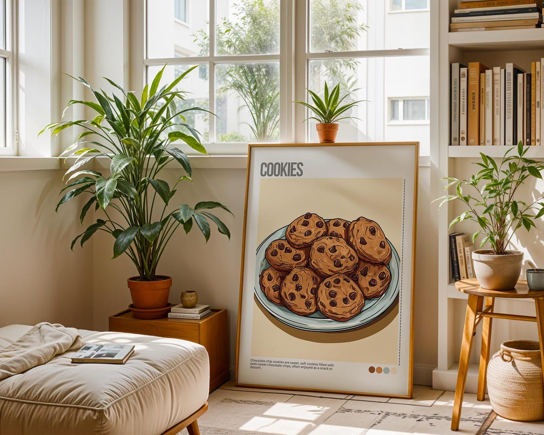 Cookie Poster, American Food Print, Digital Art, Digital Download ...