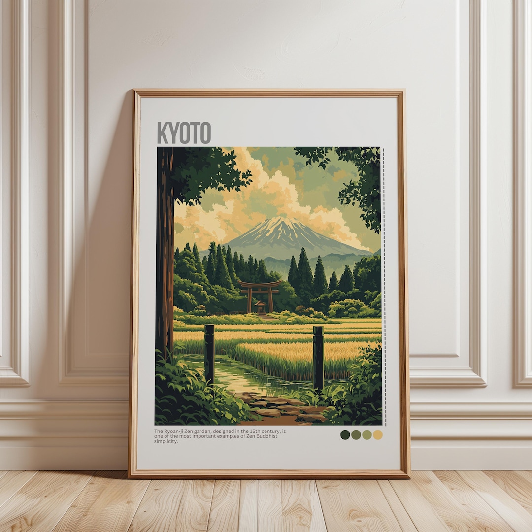 Kyoto Travel Poster, Kyoto Wall Art Print, Kyoto Travel Art, Digital ...