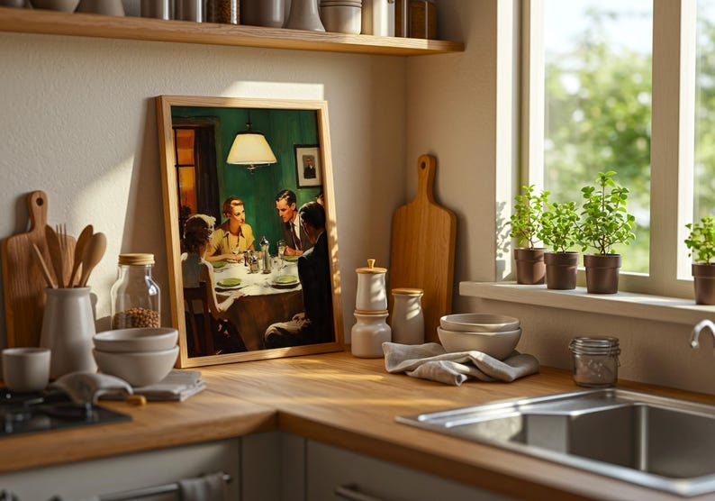 Edward Hopper Kitchen Poster Art Reproduction, Abstract Wall Art Print ...