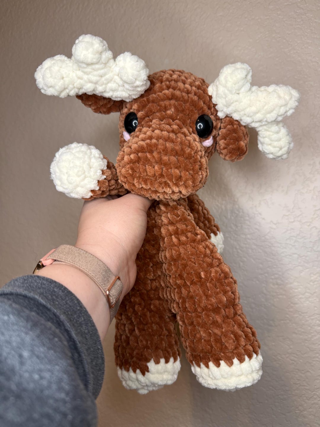 Crocheted Moose Snuggler: Customizable Baby Lovey - Etsy