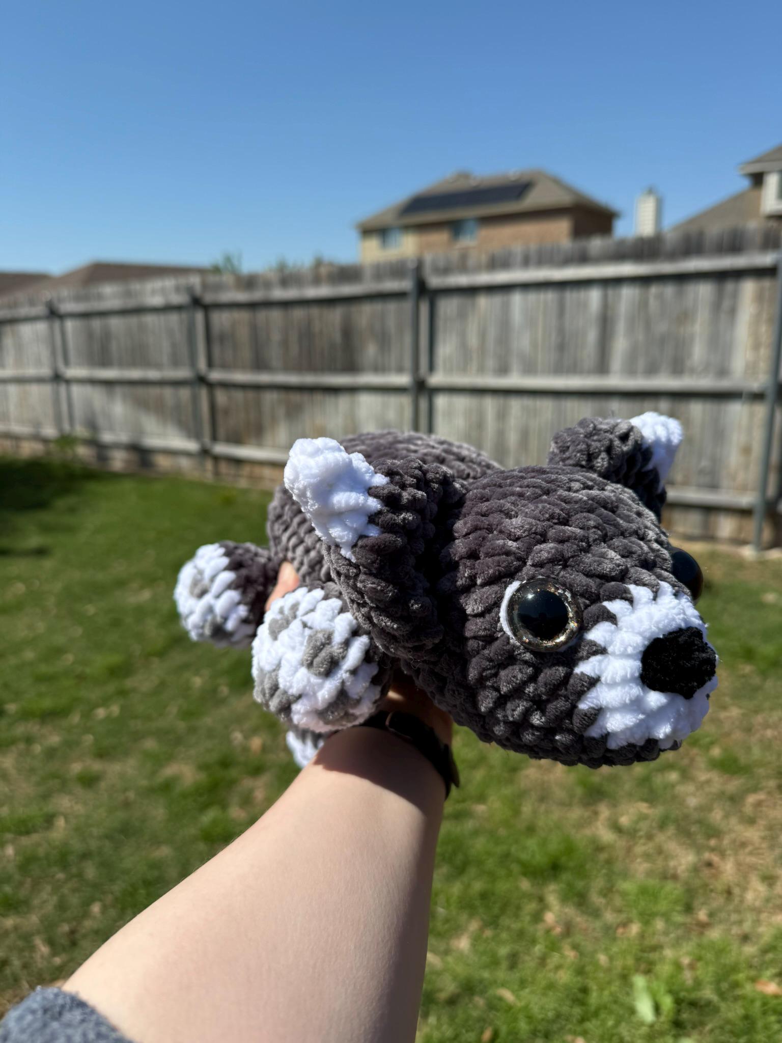 Sleepy Wolf Crochet - Woodland Critter With Hand-painted Eyes - Etsy
