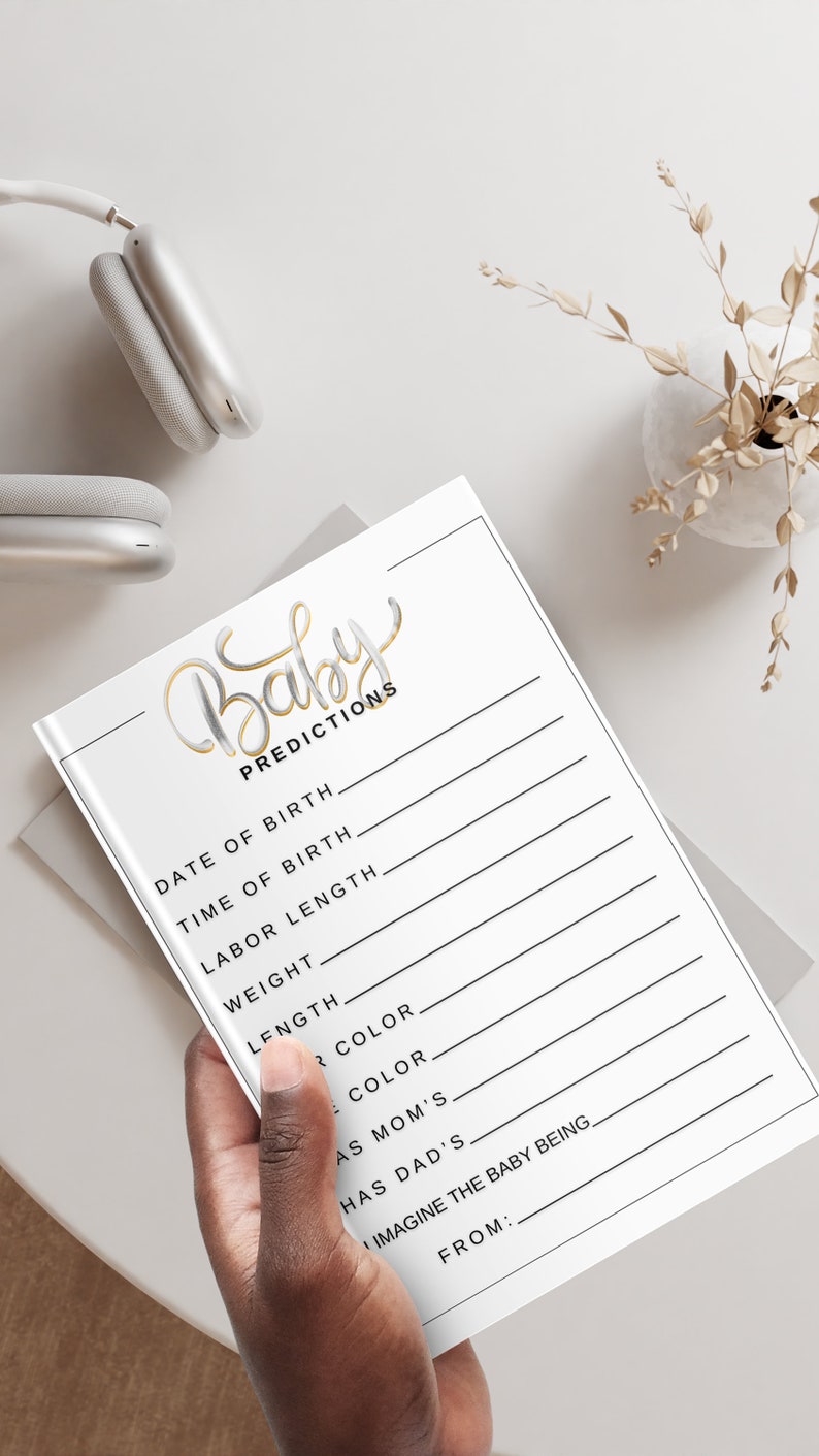 Baby Shower Game | Baby Shower Printable | Baby Prediction Game | Baby ...