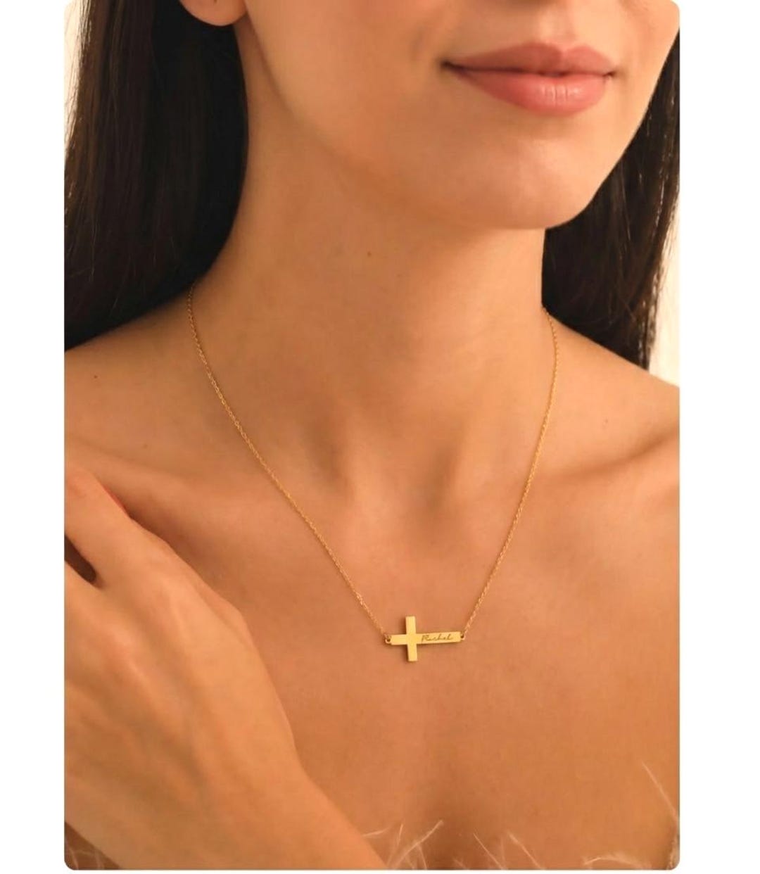 Personalized Cross Necklace With Engravings, Cross Name Necklace ...