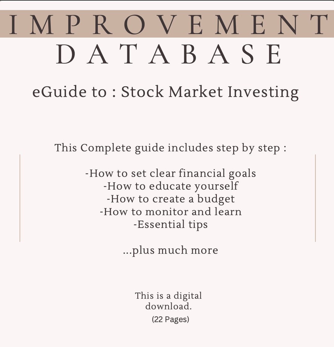 Guide to Stock Market Investing Master the Stock Market - Etsy