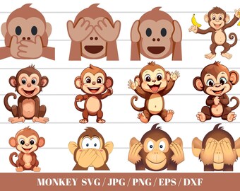 Baby Monkey Svg Jungle Animal Svg Monkey Svg Cute Monkey Svg Animal Svg ...