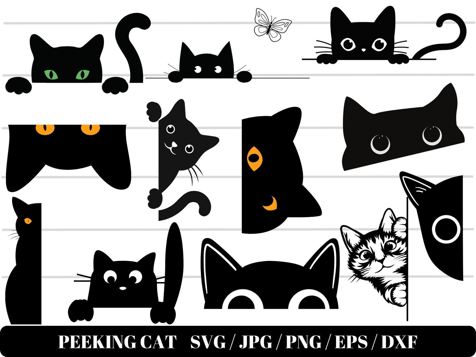 PEEKING CAT SVG, Peeking Cat Clipart, Peeking Cat Svg Files for Cricut ...