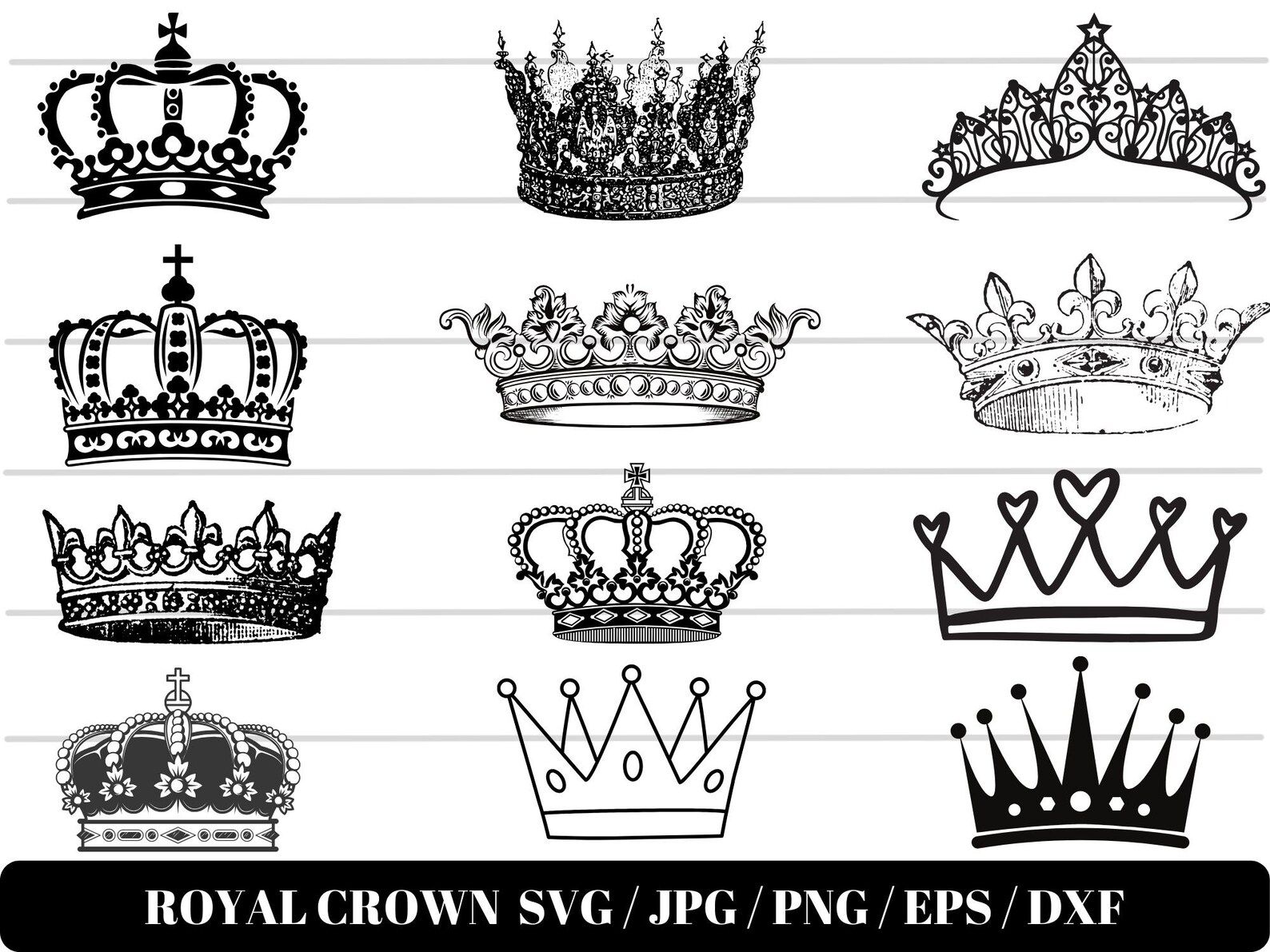 Royal Crown SVG File, King Crown SVG, Queen Crown SVG, Princess Tiara ...